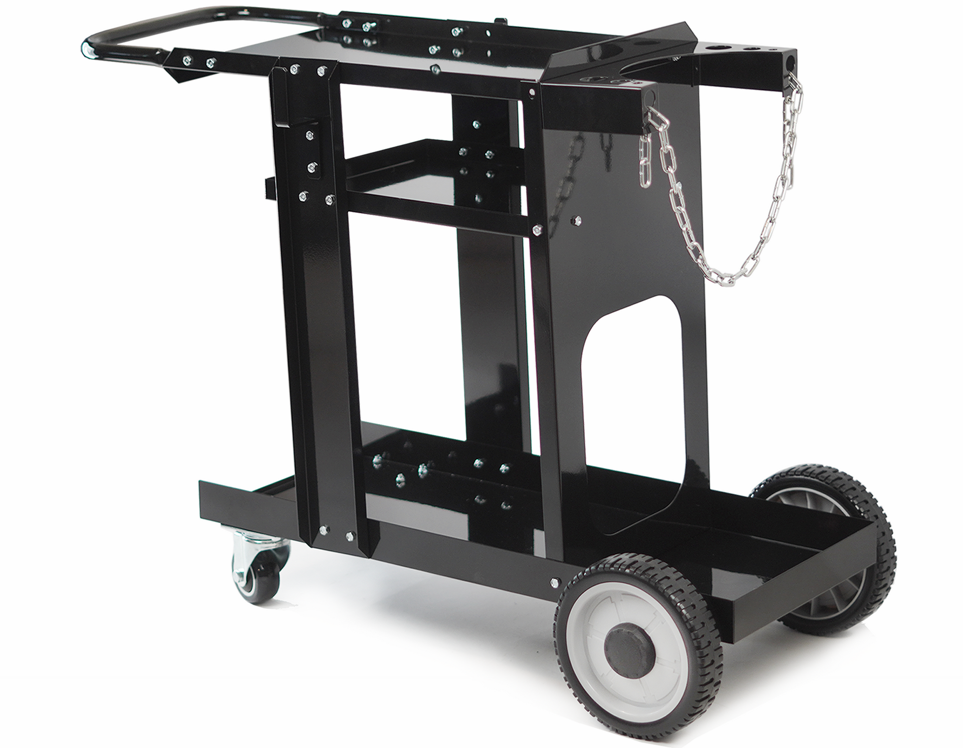 FOXNGEAR 350LBS Black Welding Cart (611C) - 3-Tier Storage